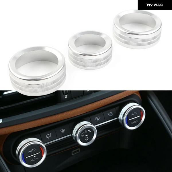 車内中央 制御 エアコン スイッチノブリングACカバー トリム アルファロメオ ステルヴィオジュリア2017-20 カスタム パーツ アクセサリーHign-concerned Chemical:NoneItem Weight:50gItem...