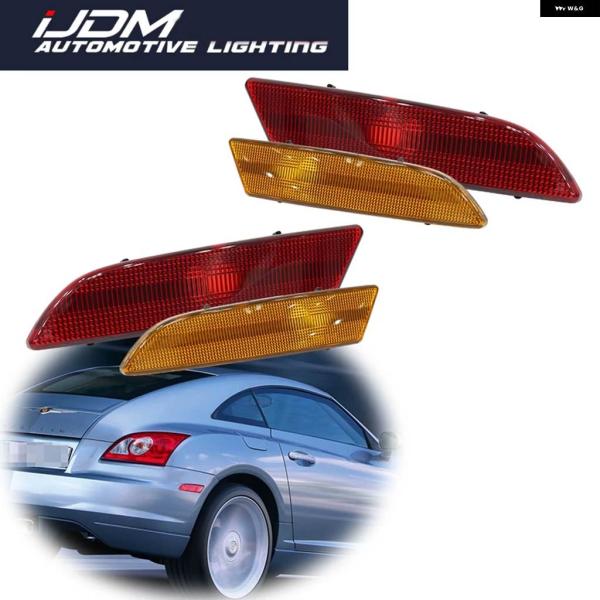 クライスラー クロスファイア 2004 - 08 車用 フロント/リア フェンダー サイドマーカー パーキング ライトカバー シェル 電球 /ソケットなし カスタム パーツ アクセサリーHigh-concerned chemical:Non...