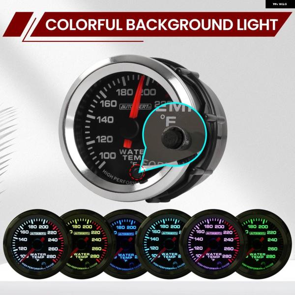 汎用 2インチ 52MM 水温計 マシン式メーター 1/8インチ NPTセンサー付き 7色LEDバックライト 華氏度 自動 カスタム パーツ アクセサリーHigh-concerned chemical:NoneOrigin:Mainland...