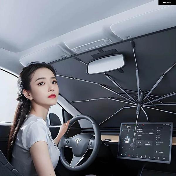 フロントガラス サンシェード 傘 縁取りエッジカバー プロテクター パラソル 車用 夏用 日焼け防止 フロントウィンドウ用サンシェード 傘 カスタム パーツ アクセサリーHigh-concerned chemical:NoneMateria...