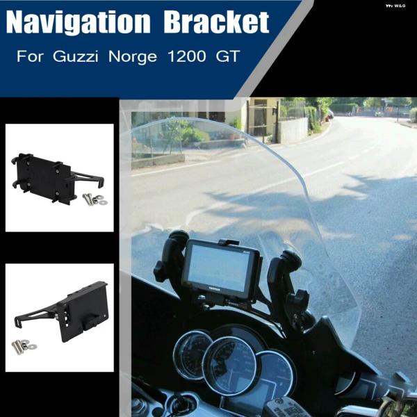 GUZZI NORGE 1200 GT バイク ウィンドシールド スタンド ホルダー 携帯電話 GPS ナビゲーションプレート ブラケット 1200GT カスタム パーツ アクセサリーHigh-concerned chemical:None...