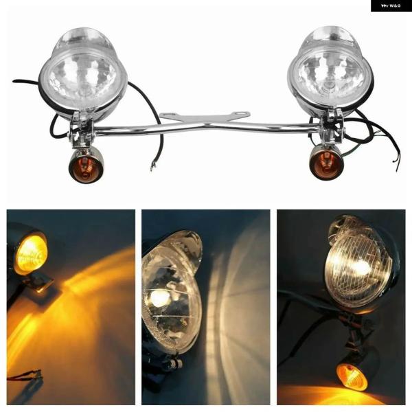 通過時ウィンカースポット フォグライト バー ハーレー ヤマハ ホンダ VT1100750VTX1300 スズキ イントルーダーボルシアVS7007501400 カスタム パーツ アクセサリーBattery Included:NoHigh-...