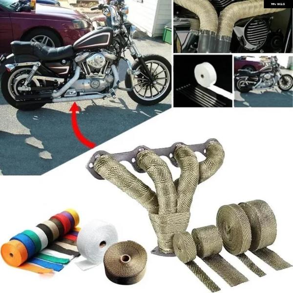 5Mロール グラスファイバー ヒートシールド オートバイ マフラーヘッダー パイプ ヒートラップテープ 熱 マフラー断熱 カスタム パーツ アクセサリーMotobike Make:UniversalSpecial Features:redu...