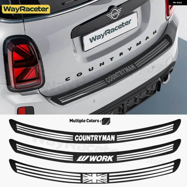 5D カーボン ブラック ビニール 車 リア バンパー トランク キャリア エッジ プロテクター ガード ステッカー MINI COUNTRYMAN F60 JCW ALL4 2017-2023 カスタム パーツ アクセサリーCategor...