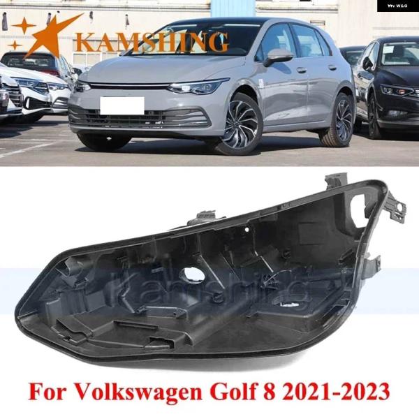ローコンフィグレーション フロント ヘッドライト ベースカバー VW GOLF 8 2021-2023 ヘッドライト バック ブラックカバー ヘッドライト ベースカバー カスタム パーツ アクセサリーHigh-concerned chemi...