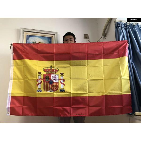 スカイフラッグ 90X150CM スペイン国旗 3X5フィート ES ESPANA スペイン国旗 スーパーポリ サッカー旗 屋内 屋外 お祝い 大型旗 カスタム パーツ アクセサリーHigh-concerned chemical:Nonei...