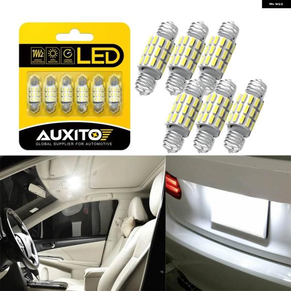 6個 31MM 36MM LEDフェストゥーン CANBUS C5W C10W LED 6500K ホワイト 車内ライト 読書灯 トランク ランプ カスタム パーツ アクセサリーHigh-concerned chemical:NoneSiz...