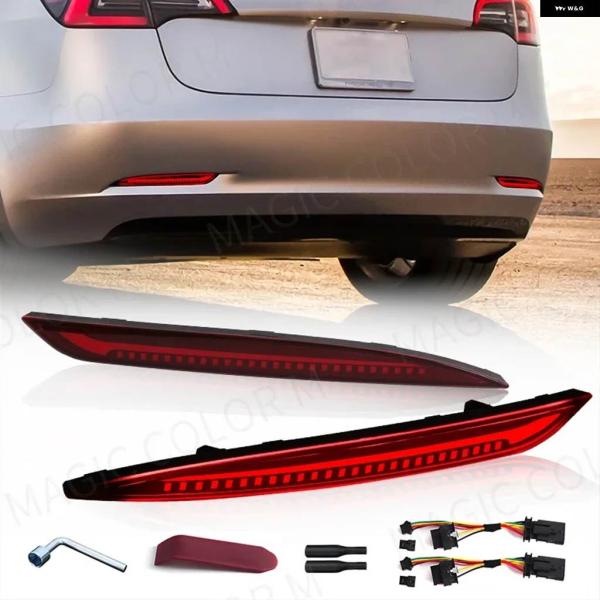 LED ブレーキライト テスラ モデル3 モデルY 2017-22 車用リア バンパー リフレクター ダイナミックウィンカー テールライト カスタム パーツ アクセサリーHigh-concerned chemical:Actinomycin...