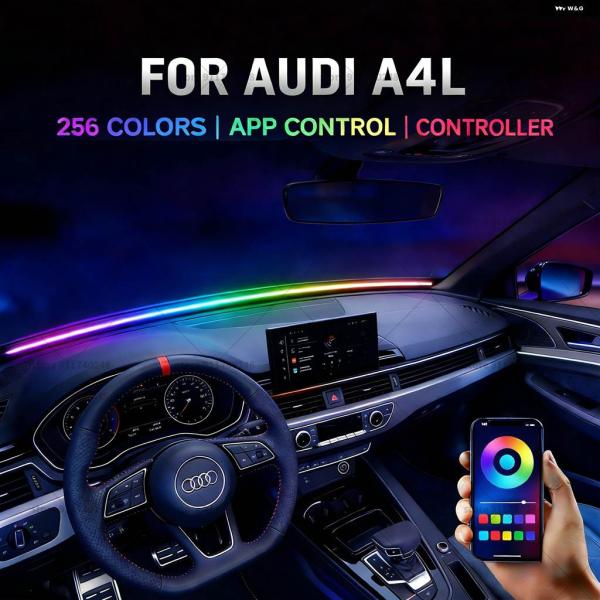 アウディ A4L 車用フロントウィンドウ アンビエントライト - ダイナミック RGB カラーチェンジング 車内ライト カスタム パーツ アクセサリーHigh-concerned chemical:NoneItem Type:Atmosph...