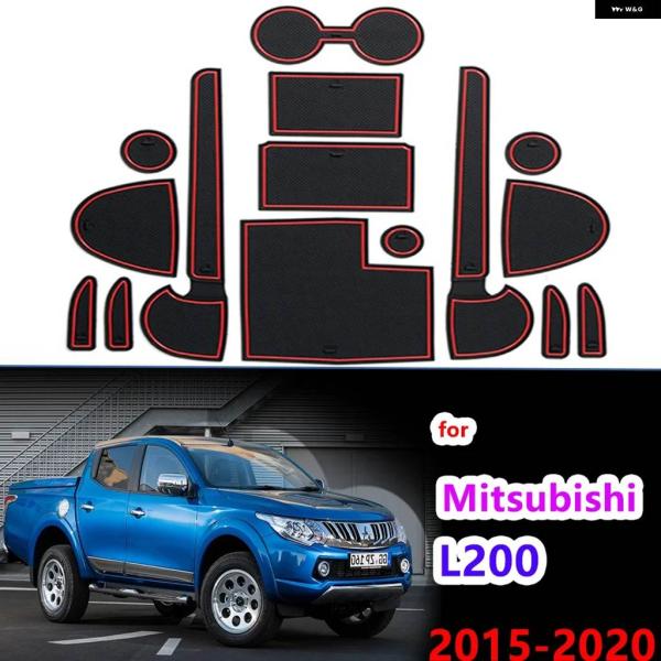 ドア溝マット 三菱 L200 KJ トライトン ストラーダ ストラカー バーバリアン フィアット フルバック ラム 1200 滑り止めゴムゲートスロットカップマット カスタム パーツ アクセサリーHigh-concerned chemica...