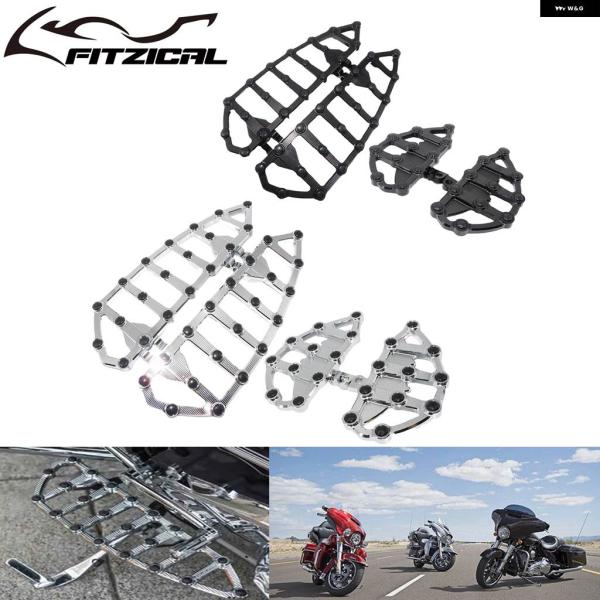 オートバイ 運転席フロアボード助手席 フットペグ フットレスト ペダル ハーレー ツーリングストリートエレクトラグライド ソフテイル ファットボーイFLD カスタム パーツ アクセサリーHigh-concerned chemical:Non...