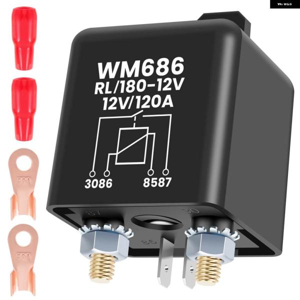 リレースイッチ 12V 120A 高電流スターターリレー 高出力オン/オフ 導電性 連続デューティリレーカー カスタム パーツ アクセサリーHigh-concerned chemical:NoneExternal Testing Certi...