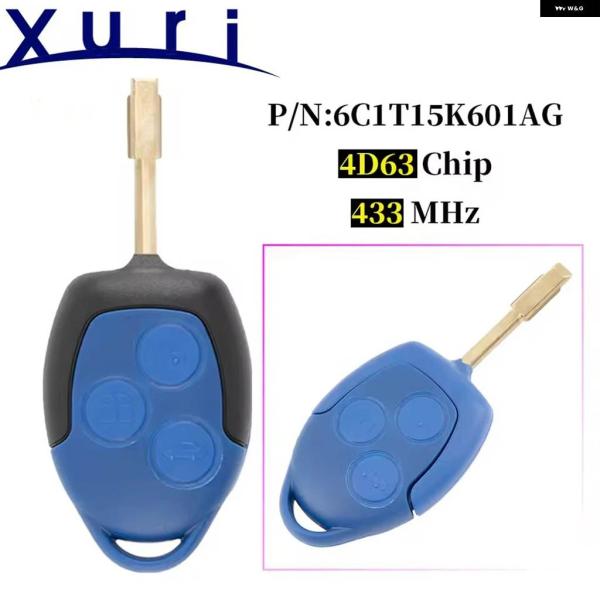 XURI P/N: 6C1T15K601AG 3ボタン 433MHZ 4D63 チップ リモートカーキー フォード トランジット WM VM 2006-2014 P/N FO21 BLAD カスタム パーツ アクセサリーHigh-conce...
