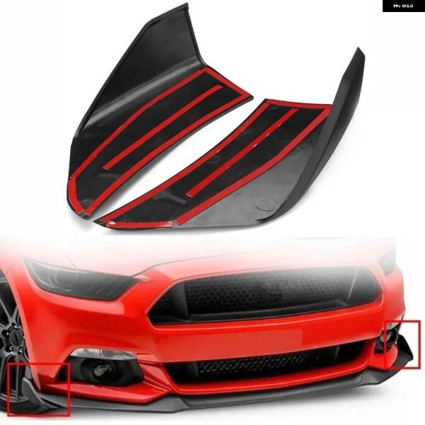 フォード マスタング 2015-2019 ABS カー フロント バンパー スリッター リップ ディフューザー チン スポイラー ウィングレット ガード プロテクター カスタム パーツ アクセサリーOrigin:Mainland China...