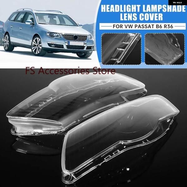 2個 車用 ヘッドライト ヘッドランプ 防水 クリアカバー レンズ ランプフード VW パサート マゴタン B6 R36 2006-2011 ヘッドライト カバー レンズ カスタム パーツ アクセサリーHigh-concerned chem...
