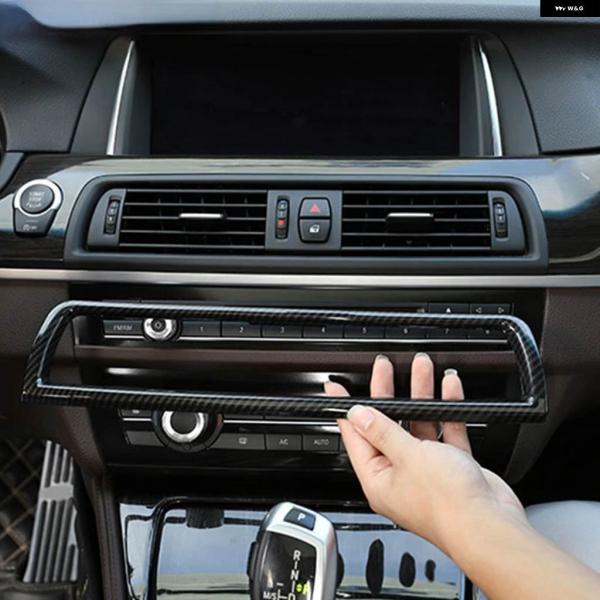 BMW 5 シリーズ F10 2011-17 ABS カーボンカーセントラル コントロール エアコン ベント フレーム カバー トリム ステッカー カスタム パーツ アクセサリーItem Weight:300gItem Height:10c...
