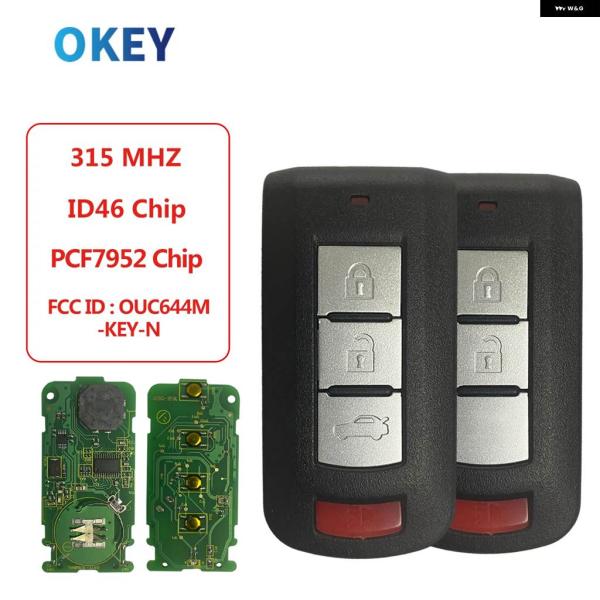 リモコン カーキー ID46PC F7952 315MHZ 三菱 LANCER OUTLANDER GALANT KEYLESS GO OUC644M-KEY-N カスタム パーツ アクセサリーR/C Function:WITHCustom...