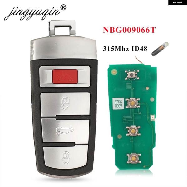 スマートリモートカーキーフォブ 4ボタン 315MHZ ID48 VW フォルクスワーゲン パサート 2006-2013 CC 2009-2015 FCCID NBG009066T カスタム パーツ アクセサリーHigh-concerned...