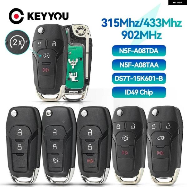 フォード エスコート フュージョン トランジット F150/F250 2013-2016 N5F-A08TAA EB3T-15K601-BA DS7T-15K601-B ID49 チップ搭載カーリモートキーフォブ カスタム パーツ アクセサ...
