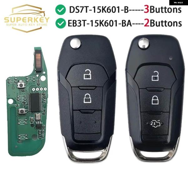 SUPERKEY DS7T-15K601-B /EB3T-15K601-BA リモートカーキー フリップフォブ ID49 433MHZ D F150 RANGER S-MAX KA+ MONDEO V GALAXY カスタム パーツ アクセ...