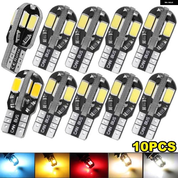 10個 W5W T10 LED バルブ 車用ウィンカー ブレーキランプ トランク ボンネット 幅クリアランスライト CANBUS 5730 8SMD 12V 6000K カスタム パーツ アクセサリーHigh-concerned chemi...