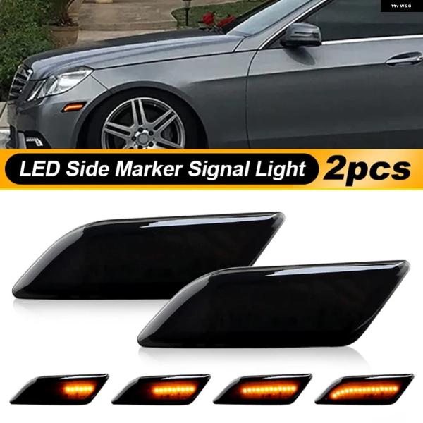ベンツ W204 C クラス 2012 2013 2014 C250 C300 C350 C63 AMG ベースセダン フロント アンバー LED フェンダー サイド マーカーライト カスタム パーツ アクセサリーHigh-concerne...