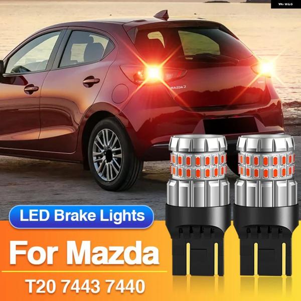 2個 T20 7443 LED ブレーキライト 7440 W21/5W テール バルブ マツダ 2 3 5 6/CX-5/CX-3/CX-7/CX-9/MX-5 MK III/MX-5 MIATA/RX-8 SE/TRIBUTE カスタム ...