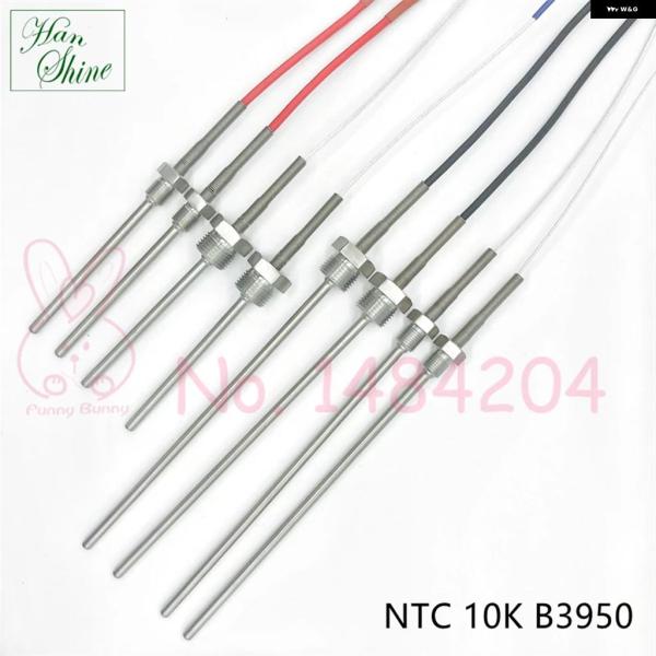 NTC 10K B3950 サーミスタ温度センサー SUS304 スレッド BSP 1/2インチ 1/4インチ 6MM 100MM / 200MM プローブ 200MM ケーブル -50 150 °C 2 個 カスタム パーツ アクセサリー...