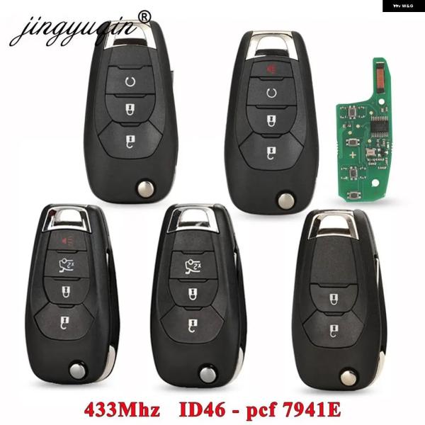 433MHZ ID46PC F7941E フリップリモートカーキー シボレー コロラド クルーズ マリブ トレイルブレイザー トラッカー オニキス RS キー FOB カスタム パーツ アクセサリーCountry/Region of Car...