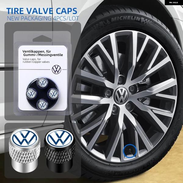 フォルクスワーゲン VW ホイールステムエア バルブ キャップタイヤダスト カバー GTI R RLINE ゴルフ 7 6ポロティグアン パサート ジェッタ パーツ アクセサリーCar Wheel Stem Air Valve Cap Ti...