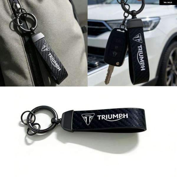 トライアンフ オートバイ キー ホルダー メタル カーボン レザー チェーン DAYTONA TIGER 900 1050 TRIPLE 675 675/675 パーツ アクセサリーMotorcycle Keychain Metal Car...