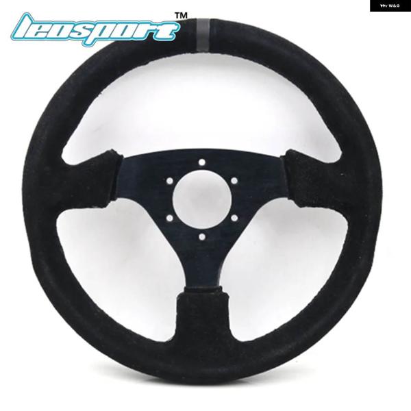 13インチ 330MM ステアリングホイール スエードレザー ブラックステッチ ステアリングホイール フラットレーシング ステアリングホイール カスタム パーツ アクセサリーHigh-concerned chemical:NoneCar M...