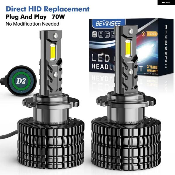 D2S LED バルブ D1S D3S キセノン HID D2R D1R D3R CANBUS LED ヘッドライト 7000LM 70Wランプ トヨタ プリウス BMW VW マツダ アウディ 12V カスタム パーツ アクセサリーHig...