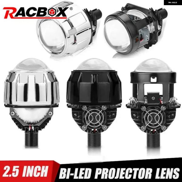 2.5インチ BI LED プロジェクターレンズ LED ライト H4 H7 9005 9006 車用 ヘッドライト バルブ ハイロービーム 6000K ダイオード 100W ターボランプ カスタム パーツ アクセサリーHigh-conce...