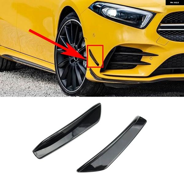 メルセデス ベンツ A クラス W177 AMG A160 A180 A200 A250 A35 2019+ フロント バンパー フォグランプ サイド カナード フィン リップスプリッター エア トリム カスタム パーツ アクセサリーHig...