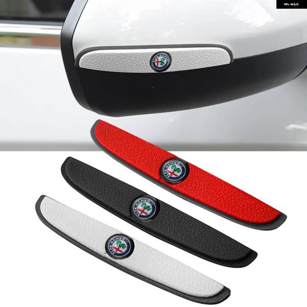 4個ゴム製 防止ストリップ 車ドアミラー プロテクター ステッカー アルファロメオ ジュリア ステルヴィオ ジュリエッタ 156 159 147用 カスタム パーツ アクセサリーHigh-concerned chemical:NoneSti...