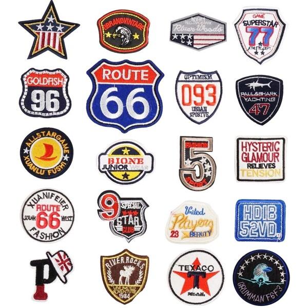 JINSELF ワッペン 20枚セット アイロン アップリケ ミリタリー アメリカ 北欧 英語 刺繍 補修 大きい 大人 男 女 メンズ NUMBER商品コード：55057774810カラー：2?入念に厳選した"プロ仕様"ワッペン/クロス織...