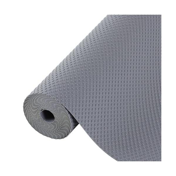 Hersvin 食器棚シート 44.5*500cm しょっきだな シート 引き出しシート キッチンマット接着剤不要 裁断可能 EVA 耐熱、防湿、防油 食器棚／引き出し／キッチンに適用 家具保護（グレー）商品コード：55064921662型...