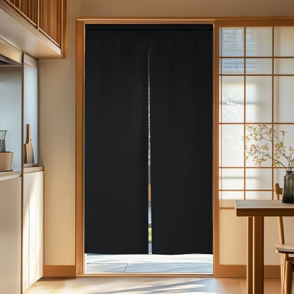 Deconovo 遮光 のれん 玄関 キッチ リビング 飲食店 出入り口 和風 断熱カーテン 防寒 防音 厚手 間仕切り 無地 幅72丈150cm ブラック商品コード：55064926505型番：JPNLM1005-5サイズ：丈150 cm...