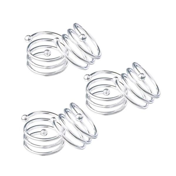 ナプキンリング、結婚披露宴のディナーテーブルデコレーション用6/12個のメタルナプキンバックルホルダー商品コード：55064931880型番：AD-NR612-6SSIL1カラー：6 PCS-スパイラル、シルバー【付属パッケージ】:6 ナプ...