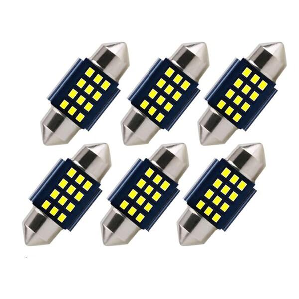 LightBox.IN T10×31mm 12連 2016SMD LED 6個入り DC12V 車用 LEDバルブ ナンバープレートライト 両口金タイプ ホワイト商品コード：55064951026型番：L5og4FIサイズ：31mm 6個入...