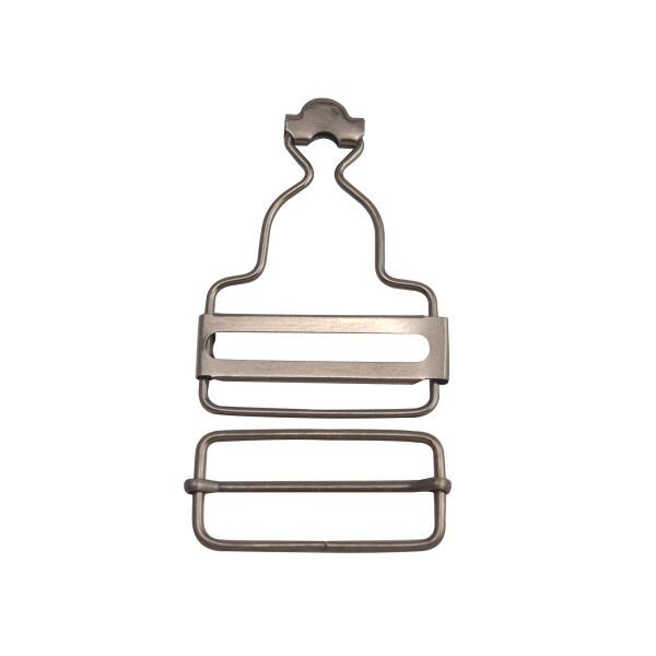 (Wuuycoky) 38mm内幅銃カラーサスペンダー交換瓢箪バックル、長方形スライダー無縫いボタンパック5セット商品コード：55071400595型番：B3337サイズ：内幅：38mm、5セットカラー：ガンカラーサスペンダーは内側の幅をバ...