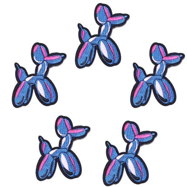 Harsgs クールなヴィンテージバルーンドッグパッチ アイロンの刺繍/縫い付けパッチ、かわいいアップリケパッチ、衣類、ジャケット、帽子、バックパック、ジーンズ用(5個パック)商品コード：55071415490型番：Y-3805サイズ：Pa...