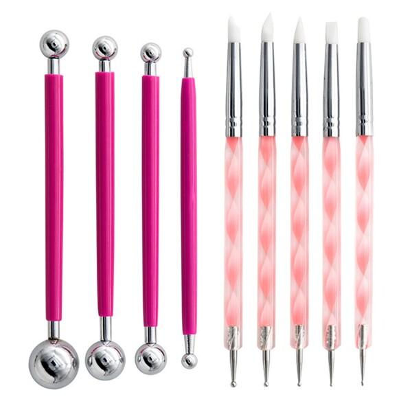 DanYun 9本セット 18タイプ 陶芸 粘土 道具 細工棒 クレイ ツール 丸 ヘラ シリコン筆 シリコン筆 粘土彫刻ツール ネイルアート 粘土細工 お手入れ用 クロス ピンク商品コード：55071421882型番：NS9Rカラー：ピン...