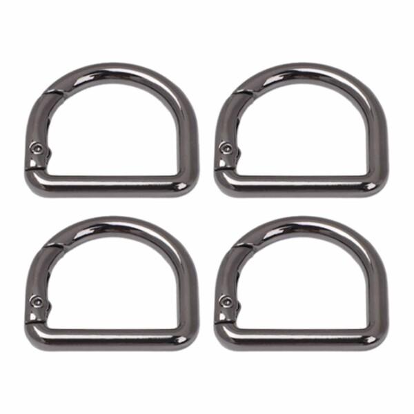 (サムコス) D型 キーホルダー D型カラビナ 4個セット 四角 開閉式Dカン 留め金具 おしゃれ 持ち手 バッグ部品 DIY パーツ 手作り もち手 バッグ 手芸 修理用 交換用 装飾 パーツ 補修 金具 ハンドメイド (ブラック)商品コ...