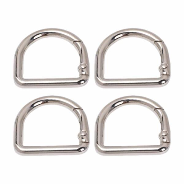 (サムコス) D型 キーホルダー D型カラビナ 4個セット 四角 開閉式Dカン 留め金具 おしゃれ 持ち手 バッグ部品 DIY パーツ 手作り もち手 バッグ 手芸 修理用 交換用 装飾 パーツ 補修 金具 ハンドメイド (シルバー)商品コ...