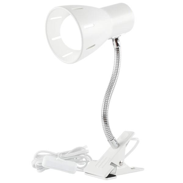 Hzfluo LED クリップライト デスクライト スタンドライト ベッドサイド 卓上ライト 省エネ クローム E26 ホワイト 電球なし商品コード：55073532458型番：HFCL-E26-RG-Wサイズ：4分岐ソケットカラー：乳白コ...