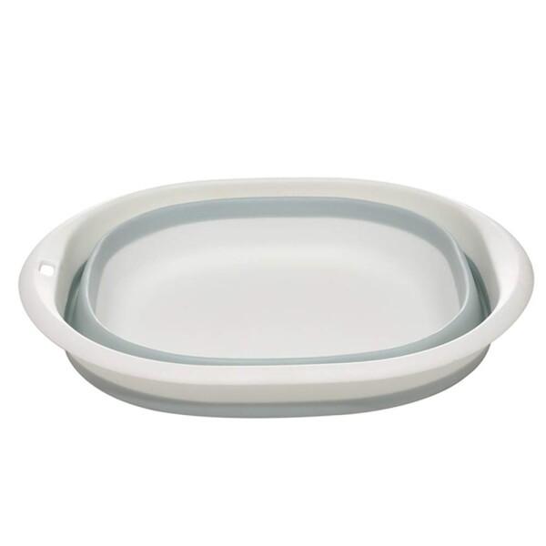 洗い桶 折りたたみ 洗面器 キッチン たらい 洗濯 シリコン 収納便利 掃除 アウトドア 車載バケツ 多機能 足浴 釣り用バケツ 5色 (ブルー+ホワイト, 28.5*8.5cm)商品コード：55073533324型番：JP13サイズ：28...