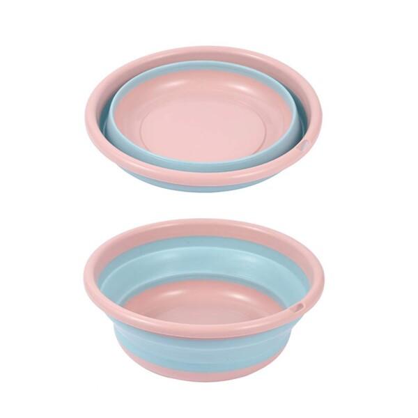 洗い桶 折りたたみ 洗面器 キッチン たらい 洗濯 シリコン 収納便利 掃除 アウトドア 車載バケツ 多機能 足浴 釣り用バケツ 5色 ストライプピンク 30.5*12cm商品コード：55073533325型番：LP09サイズ：30.5*1...