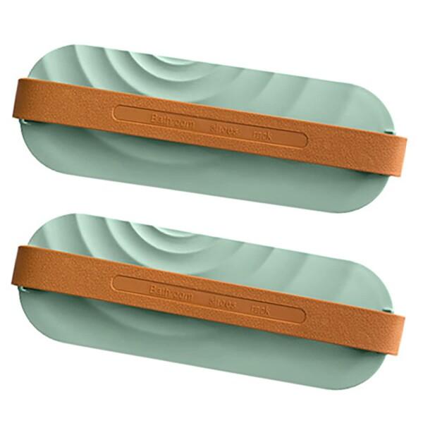 Longbest 2個入りスリッパラック 壁掛け式スリッパ収納 北欧壁掛けフック 壁掛け式スリッパ保管ラック 省スペース 取付簡単 室内 玄関 バスルーム シューズラック プラスチック製 (北欧緑2個)商品コード：55073534835サイ...